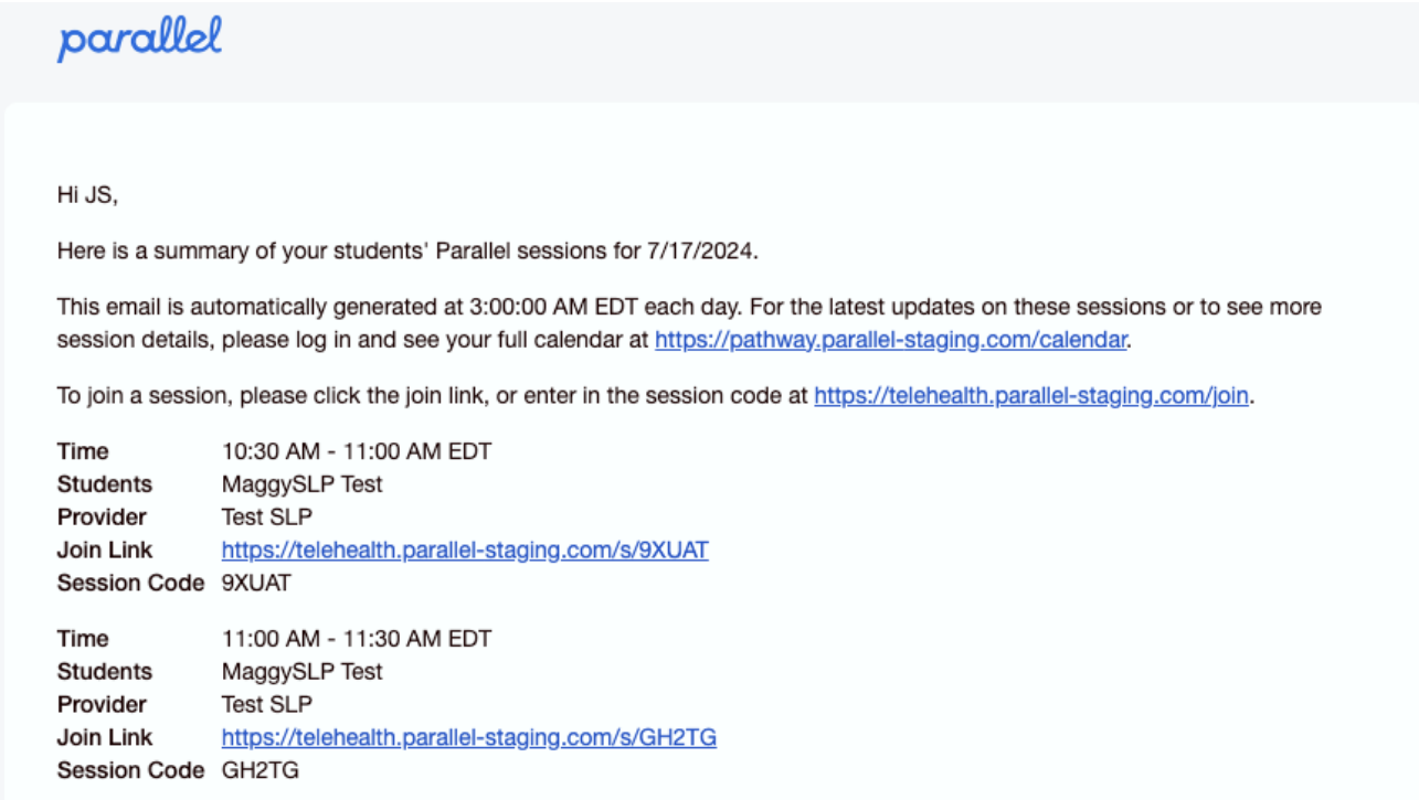 Joining Sessions – Parallel